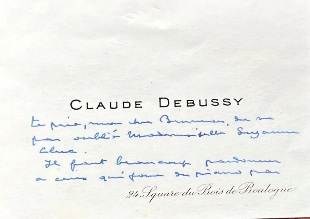 Debussy ALS on His Visiting card to French Composer Alfred Bruneau ...