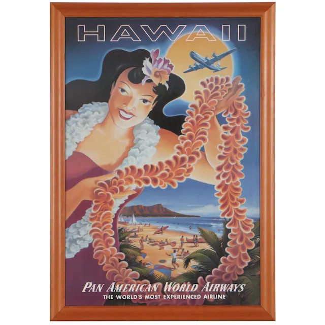 Offset Lithograph Hawaii Travel Poster for Pan American Airways | Barnebys