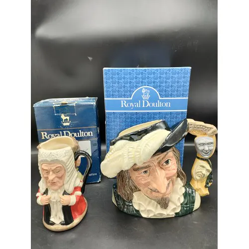 Royal doulton double sided Toby jug the judge and theif toge... | Barnebys