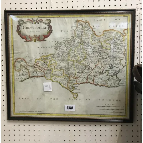 Robert Morden, Engraved Coloured Map of Dorset, c.1722 | Barnebys