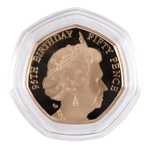 A GOLD PROOF 50p QUEEN ELIZABETH II 95th BIRTHDAY COIN, 2021... | Barnebys
