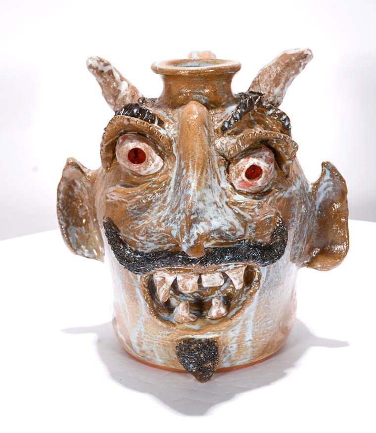 Terry Hosely - Buffalo Swamp Pottery. Devil Face Jug. | Barnebys